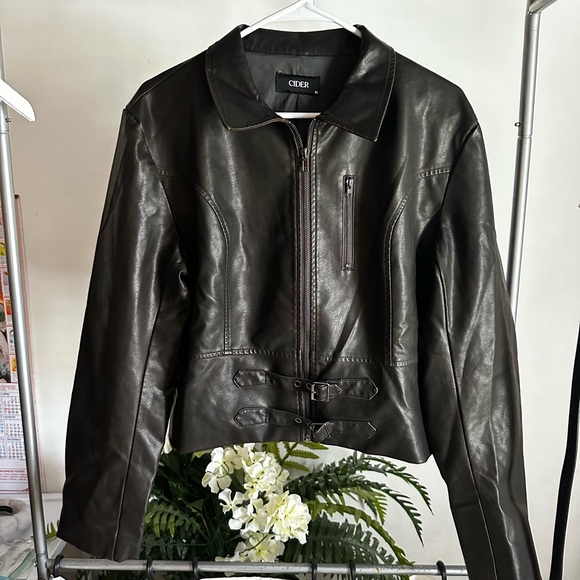 Cider | Jackets & Coats | Cider Faux Black Leather Jacket | Poshmark